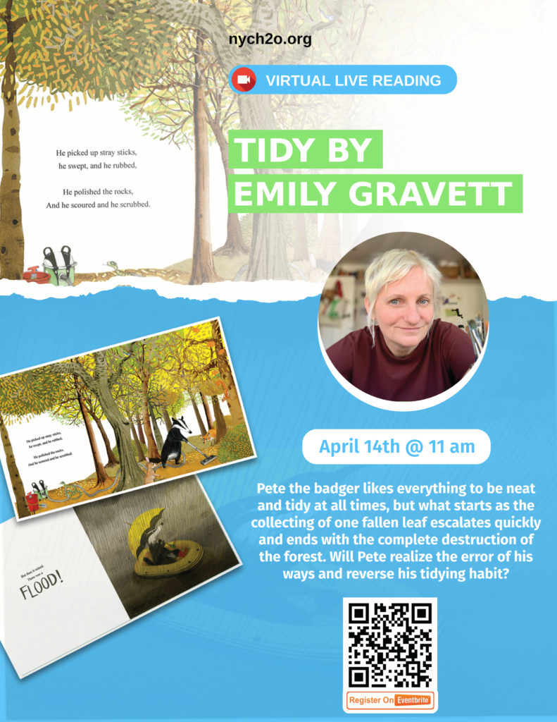 LIVE Virtual Reading of Tidy" by Emily Gravett - NYCH2O